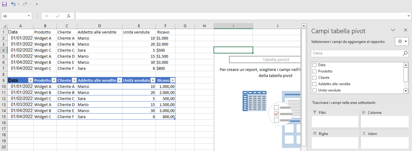 Introduzione alle tabelle Pivot - CorsoSAP