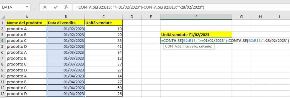 Come usare la funzione CONTA.SE in Excel - CorsoSAP