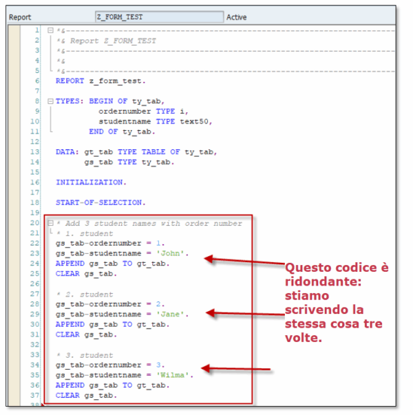 Che cos'è una form routine (sub-routine) e come si usa in un programma ABAP? - CorsoSAP